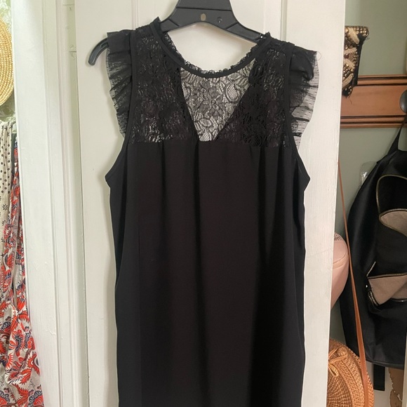 Zara | Dresses | Zara Basic Collection Black Lace Top Sleeveless Dress ...